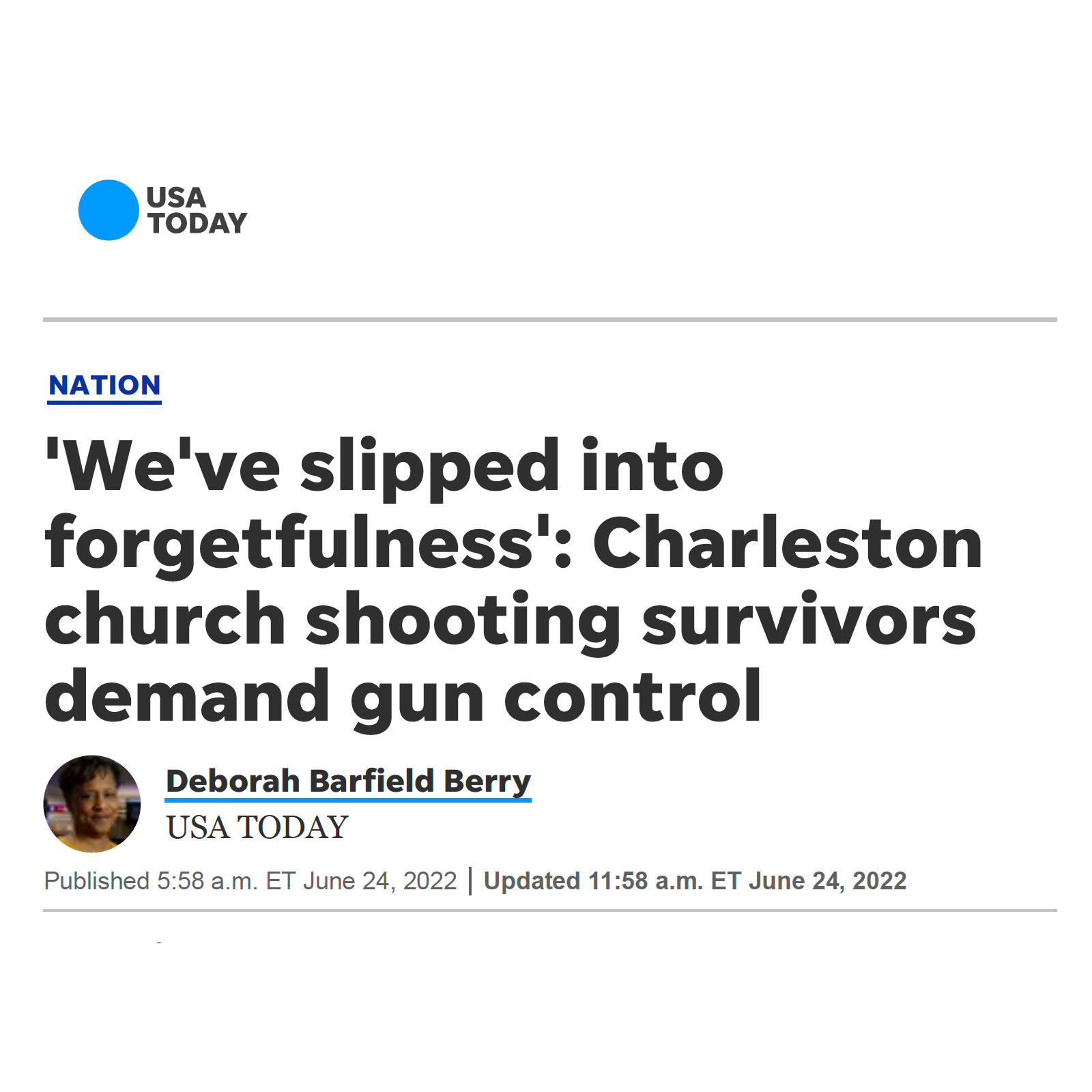 USA Today article about the Emanuel 9 • Emanuel Nine Memorial